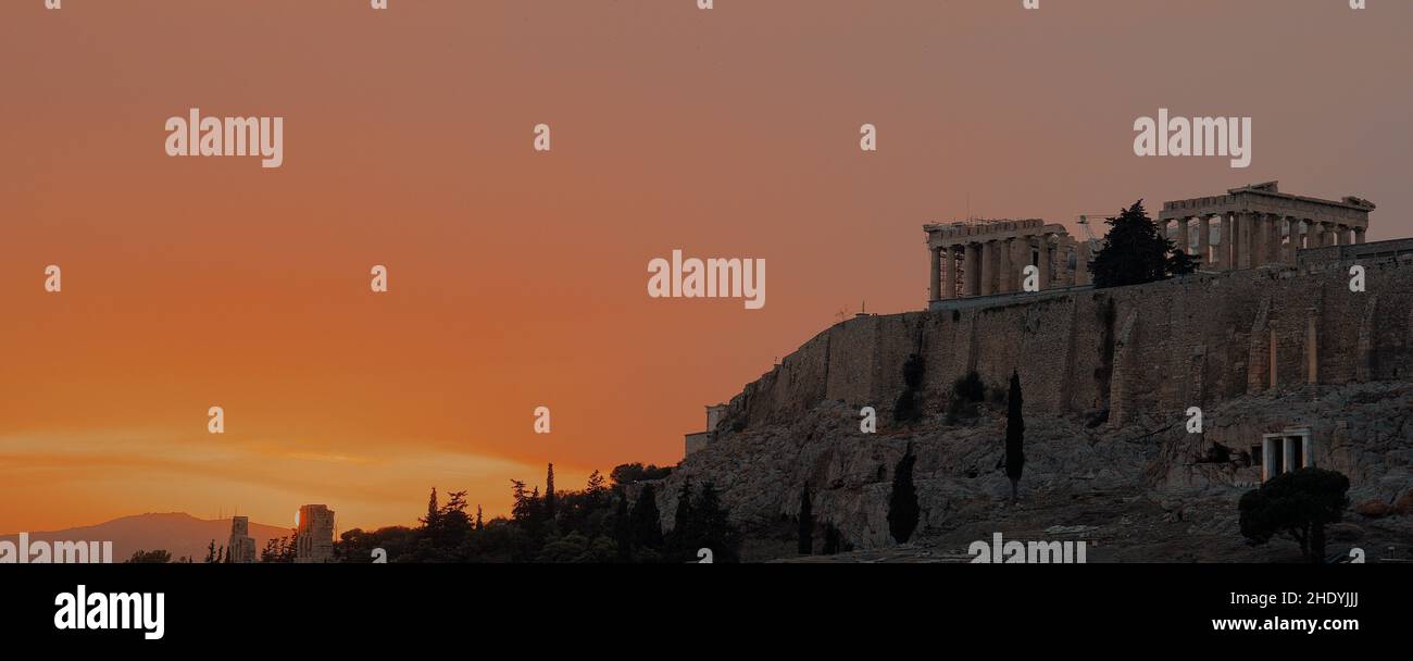 The Parthenon at Sunset Stock Photo - Alamy