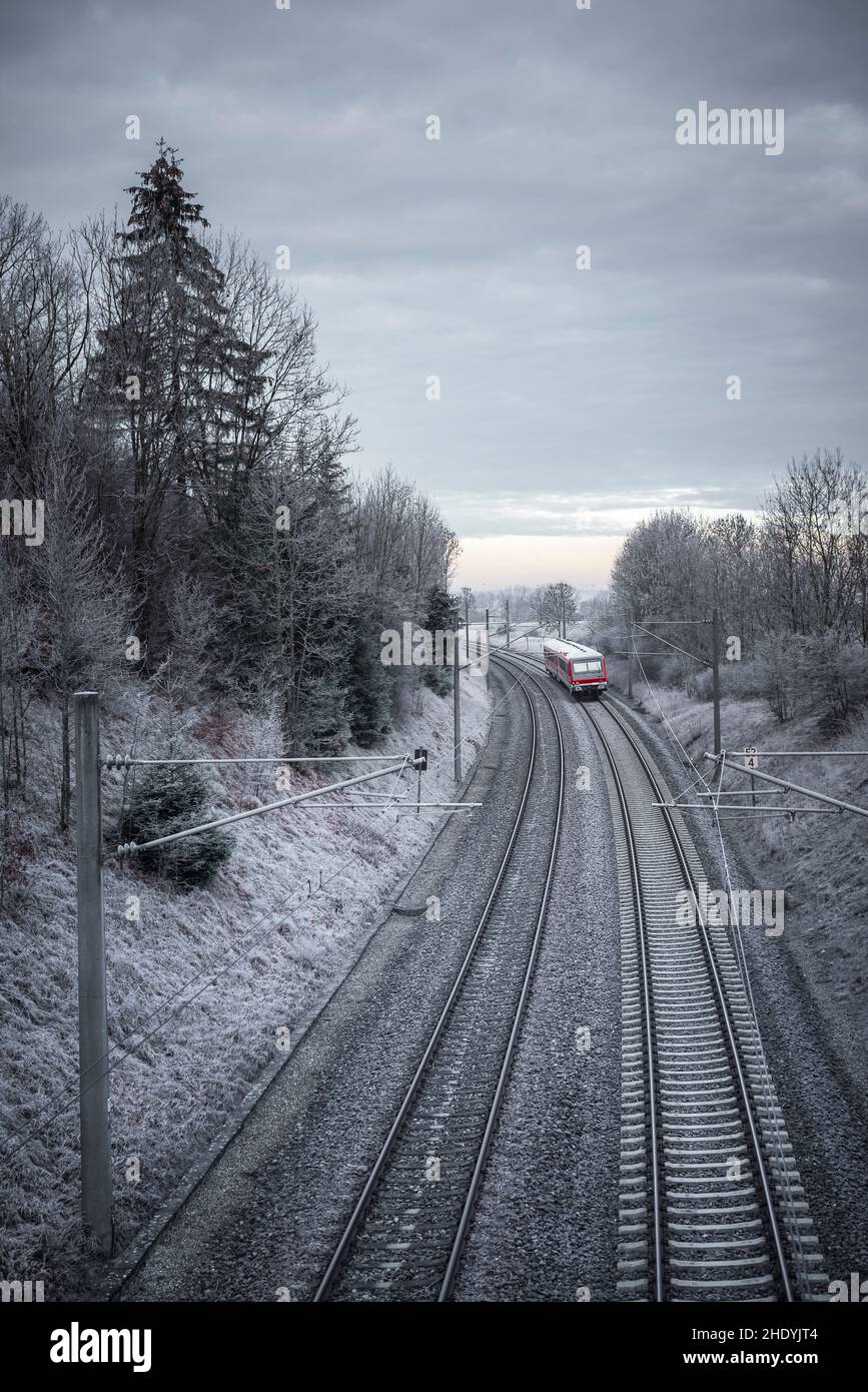 winter, train, track, railway, winters, trains, tracks, railways Stock ...