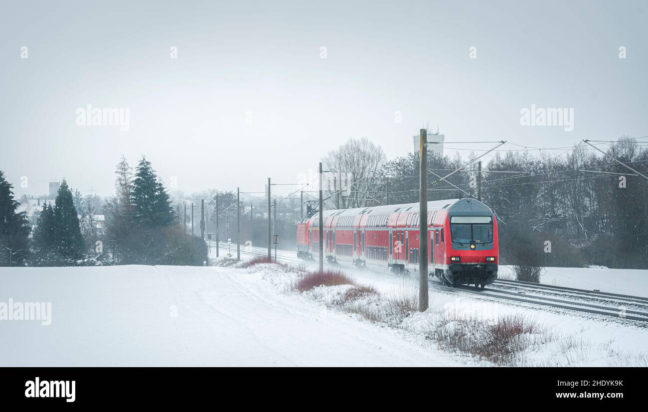winter landscape, passenger train, landscape, landscapes, winter ...
