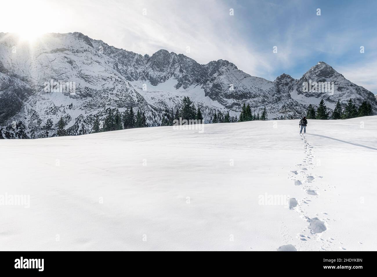 winter landscape, hiking, footprints, landscape, landscapes, winter ...