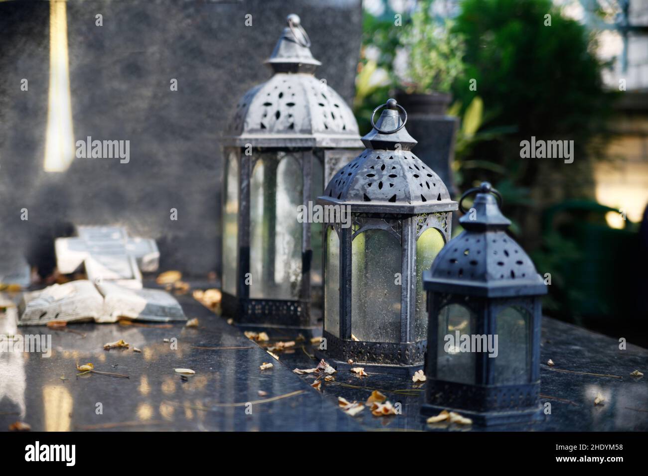 grave lantern, cemetery lantern Stock Photo - Alamy
