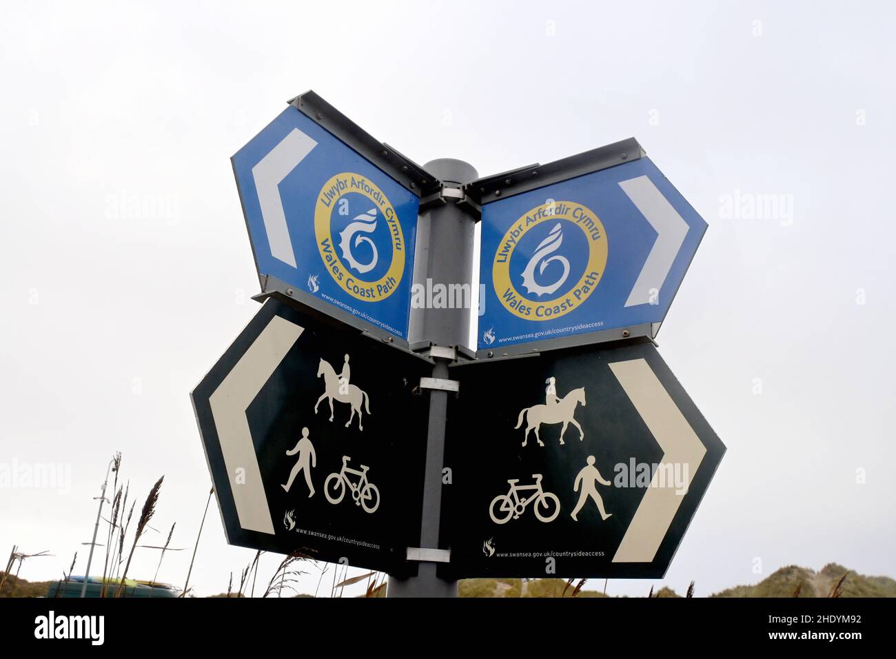 Wales Coast Path Signs Picture by Richard Williams Stock Photo - Alamy