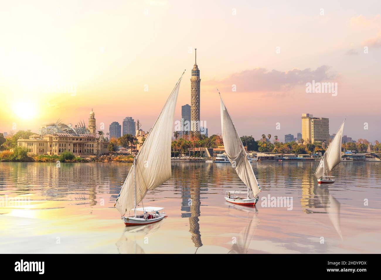 television tower, nile river, sailboats, cairo, television towers, nile ...