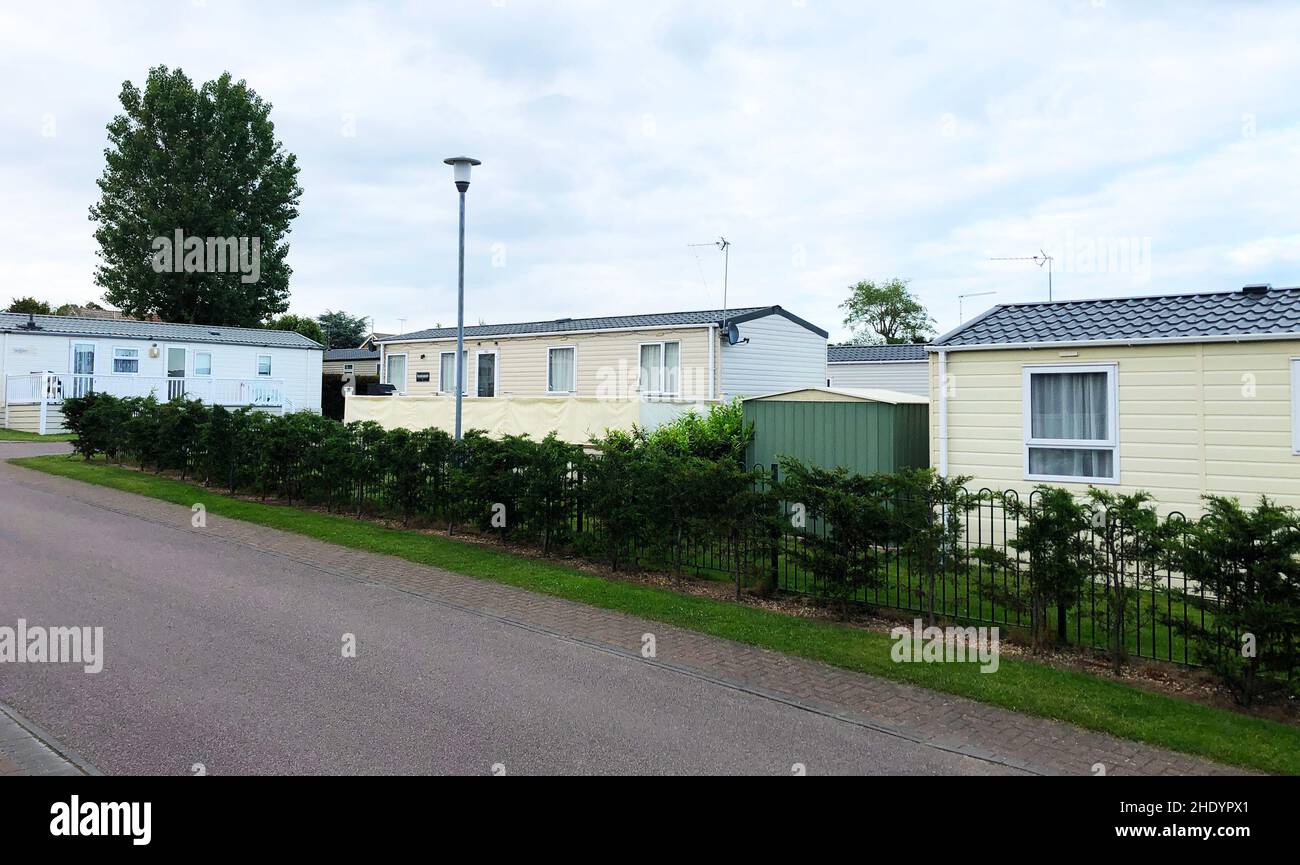 Static Caravans at a Holiday Park at Mersea Mersea Island, on the Essex ...