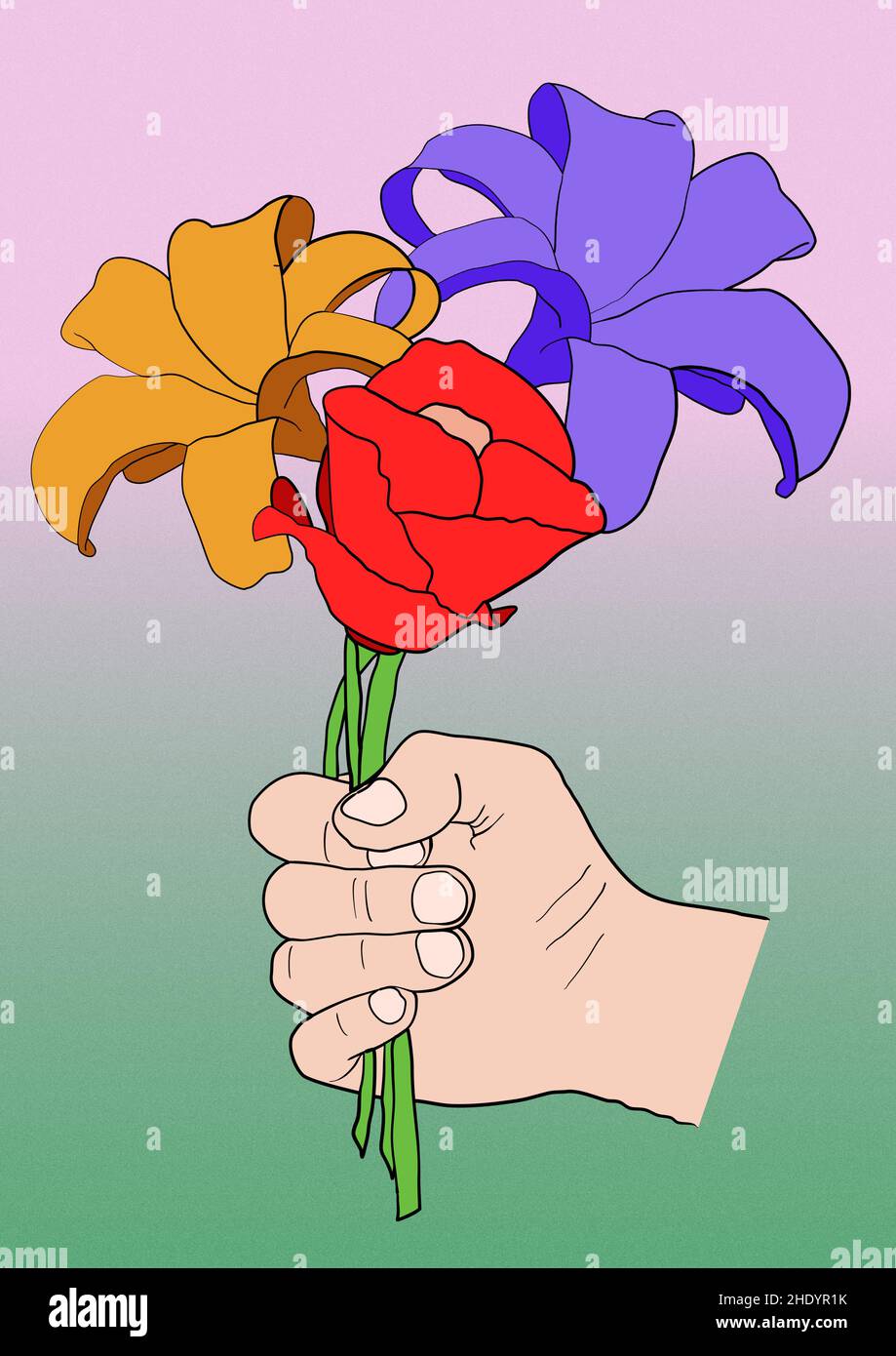 Hands offering orange Stock Vector Images - Alamy