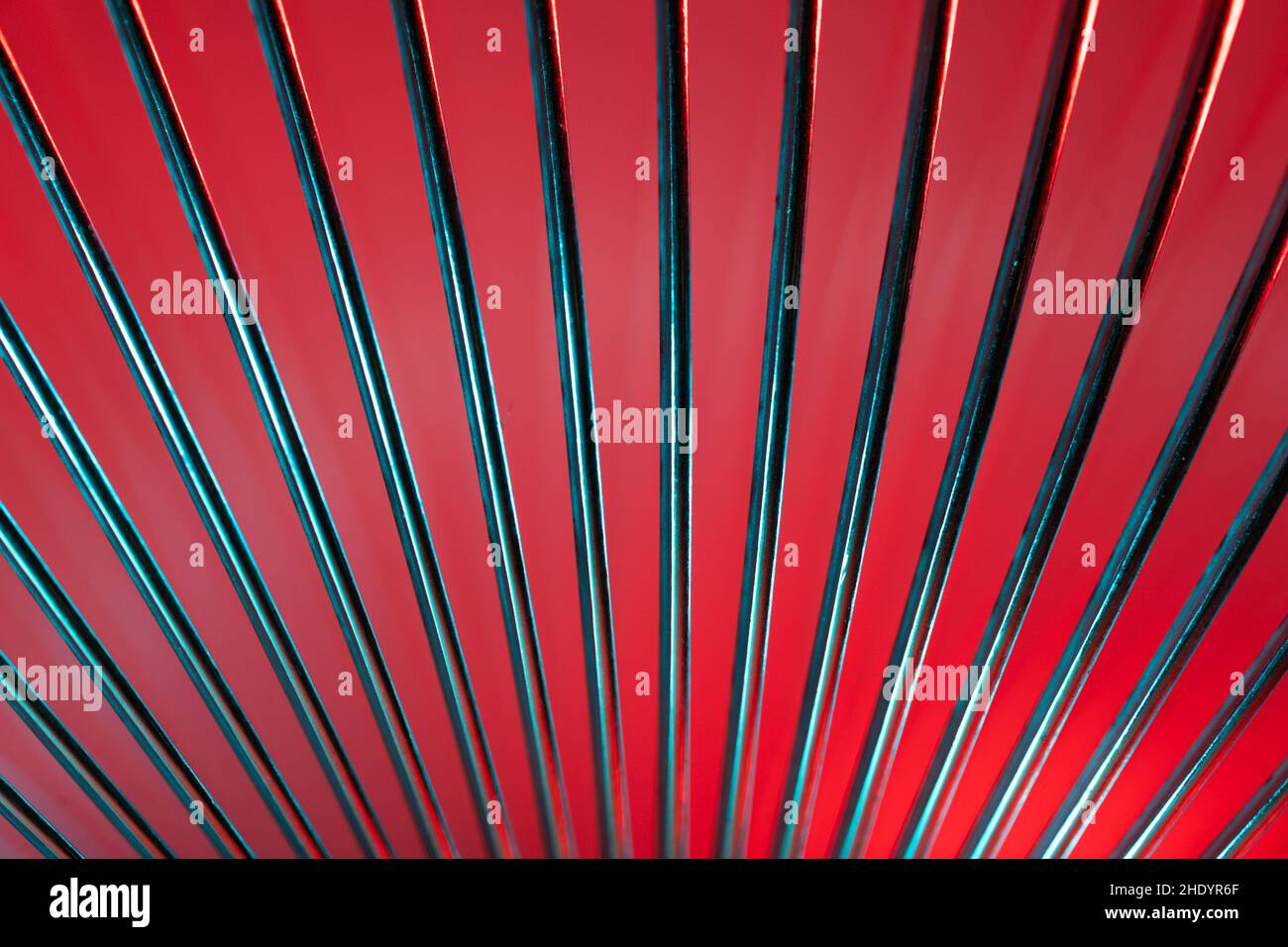 Closeup of coiled metal spring with sufficiently high strength and ...