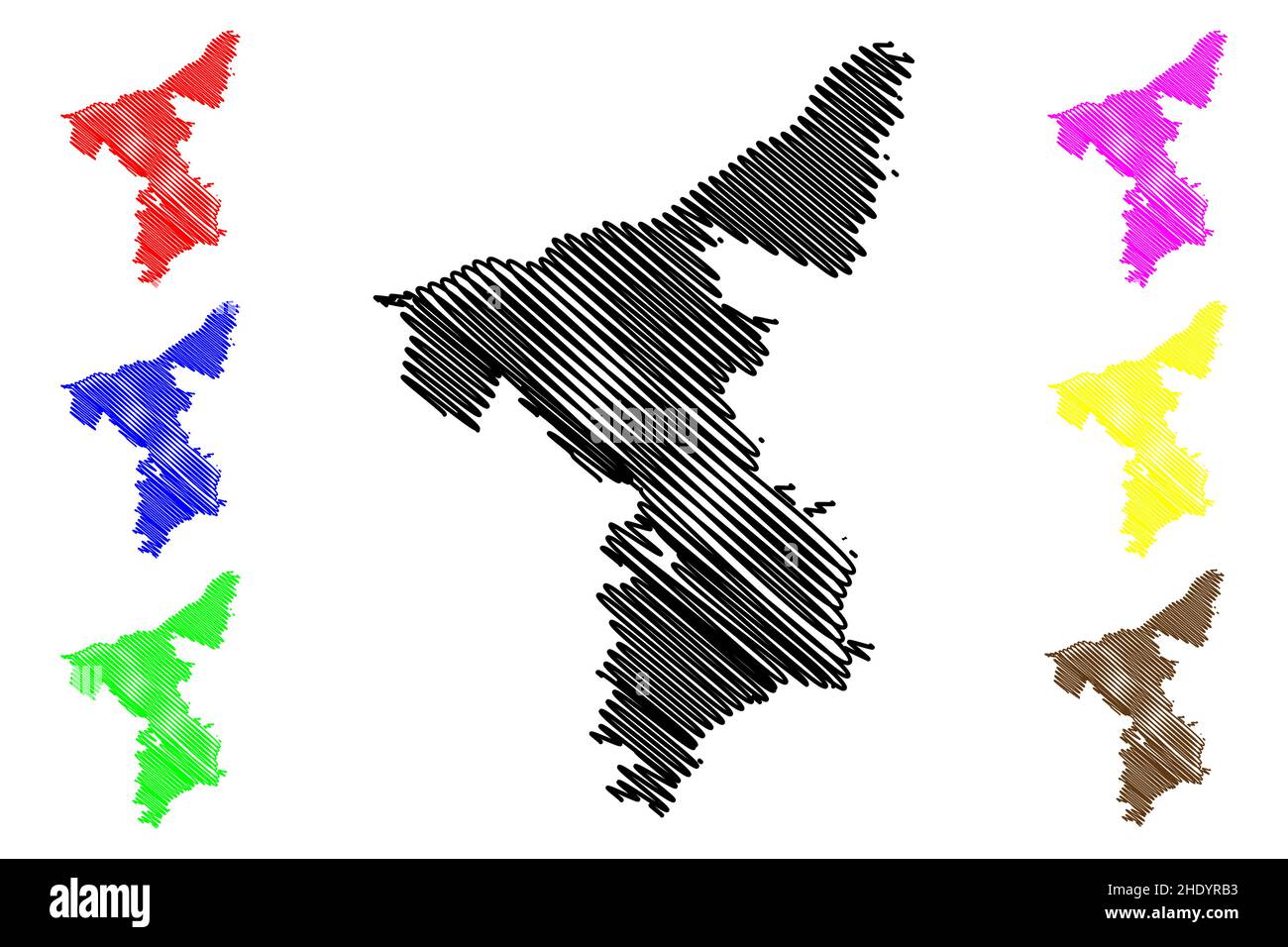 Thanjavur district (Tamil Nadu State, Republic of India) map vector ...