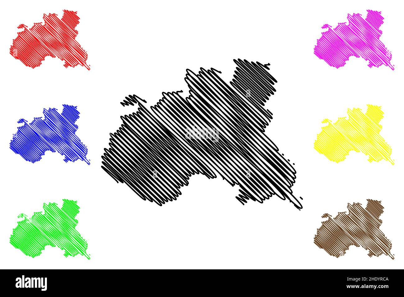 Surguja district (Chhattisgarh State, division, Republic of India) map ...