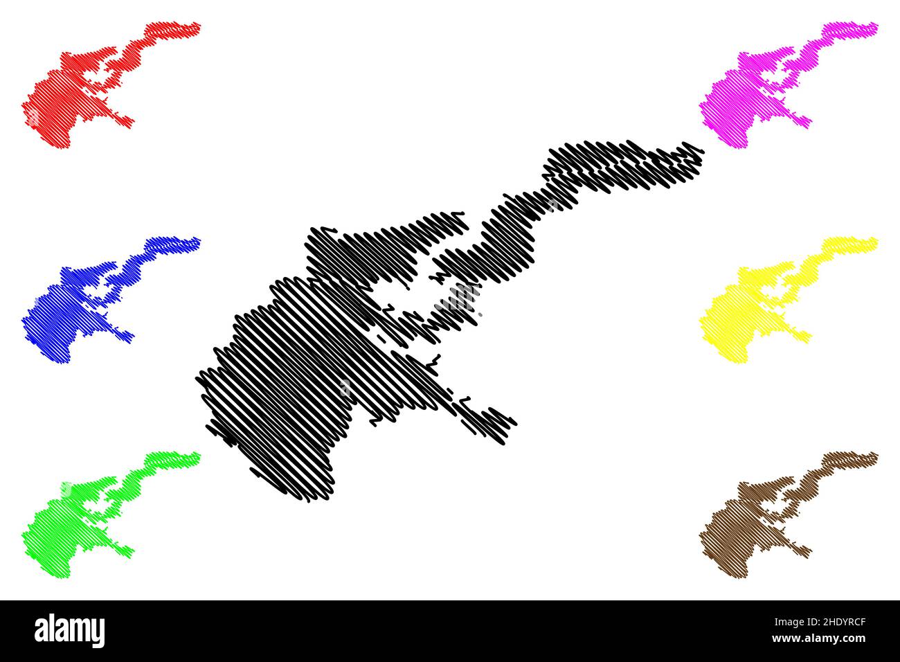 Tapi district (Gujarat State, Republic of India) map vector ...