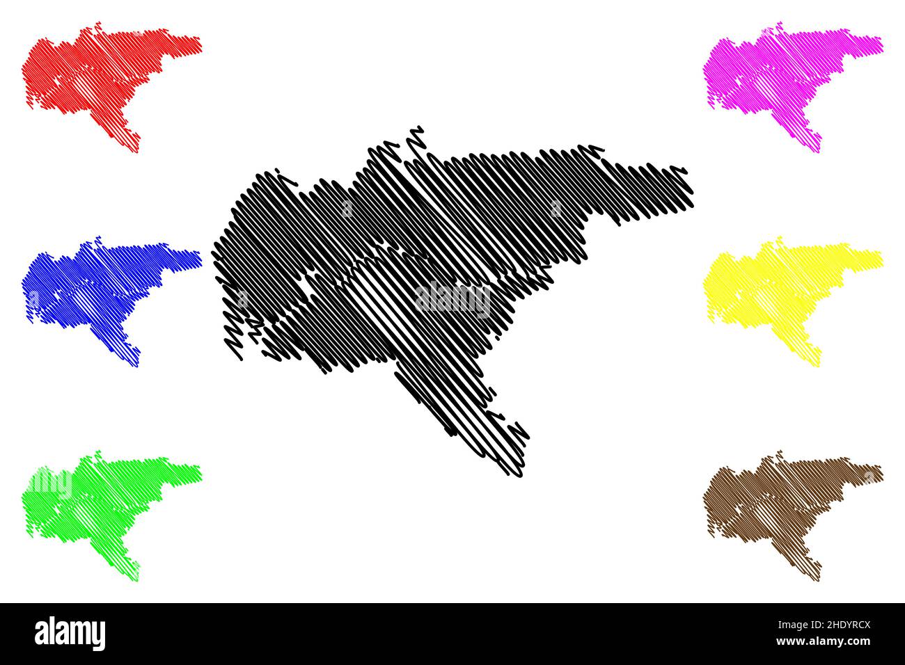 Surat district (Gujarat State, Republic of India) map vector ...