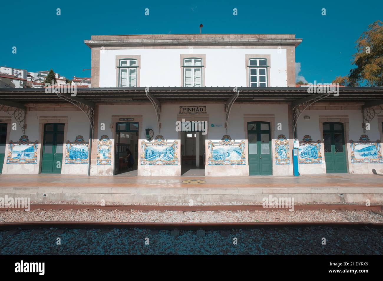 Pinhao railway station, blue and white tiles, Portugal Stock Photo - Alamy