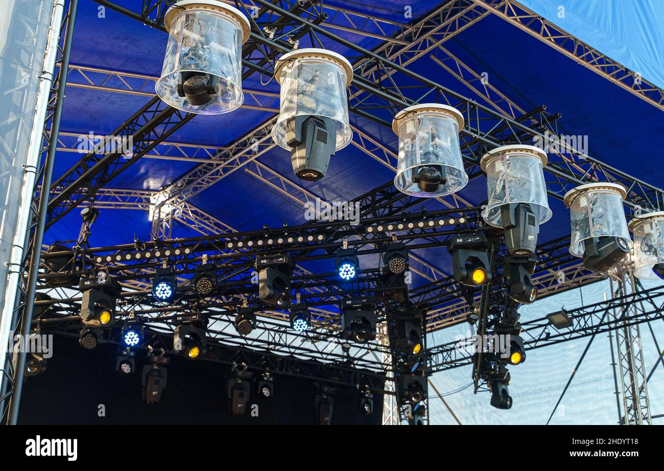 Stage with professional light before concert Stock Photo - Alamy