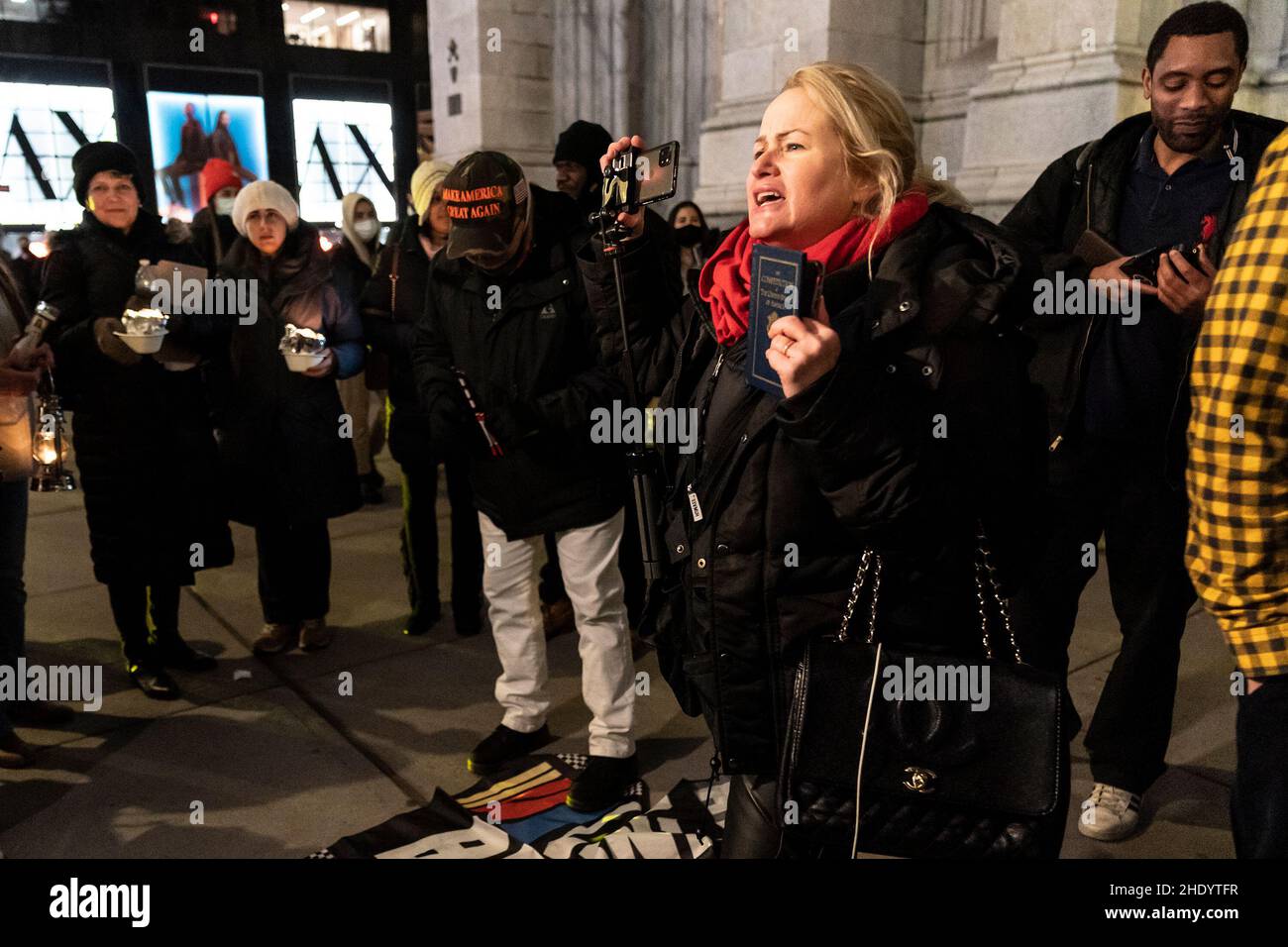 New York, United States. 06th Jan, 2022. Small group of Trump ...