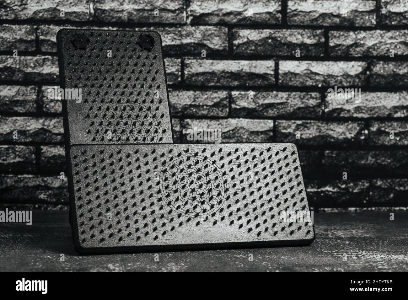 The concept of meditation, standing on nails, therapy Stock Photo - Alamy