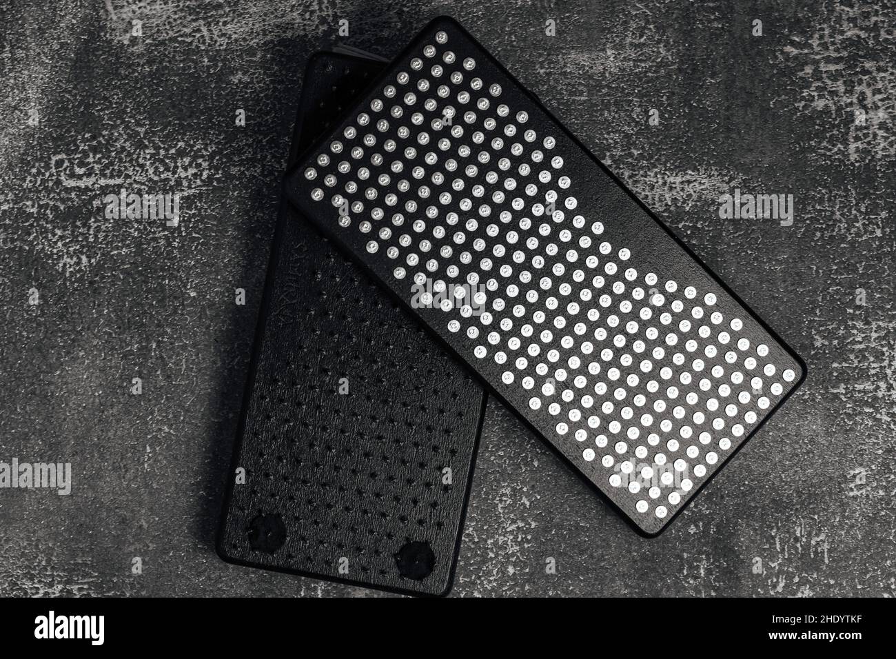 The concept of meditation, standing on nails, therapy Stock Photo - Alamy