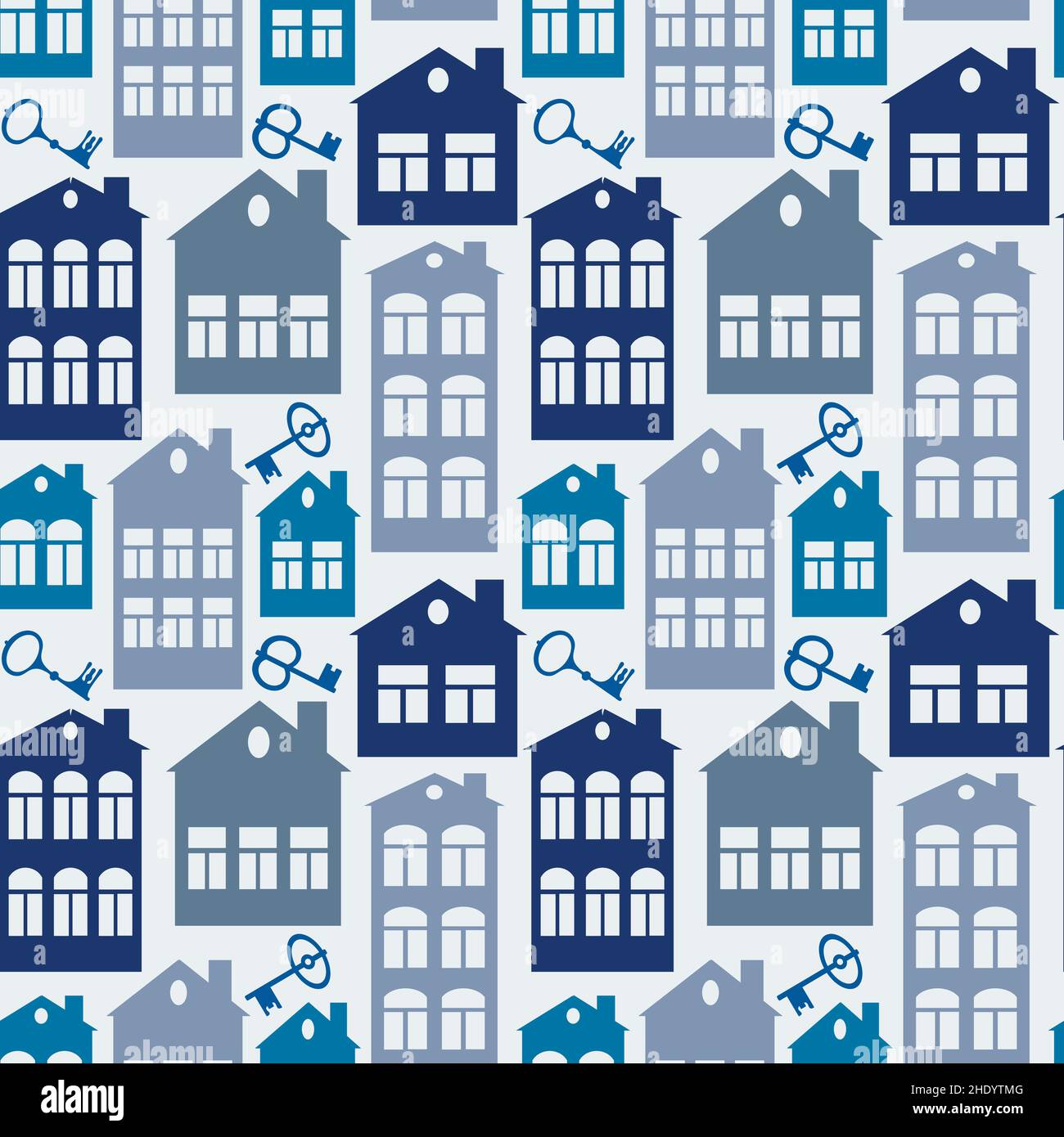 Seamless pattern on a square background on the theme of real estate ...