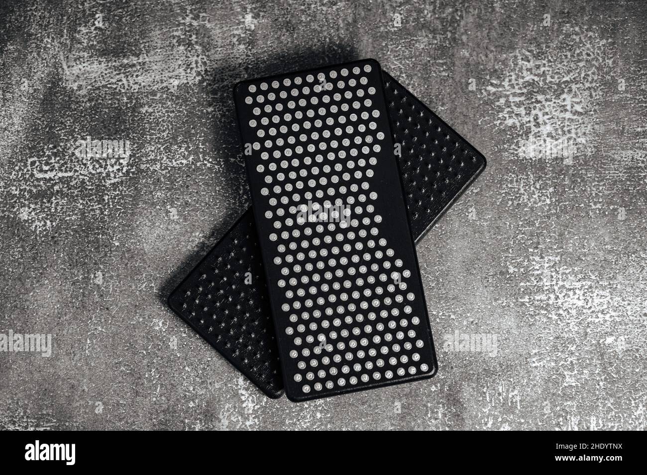 The concept of meditation, standing on nails, therapy Stock Photo - Alamy