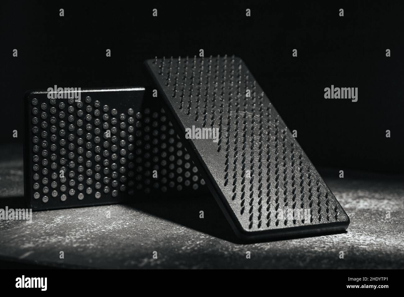 The concept of meditation, standing on nails, therapy Stock Photo - Alamy