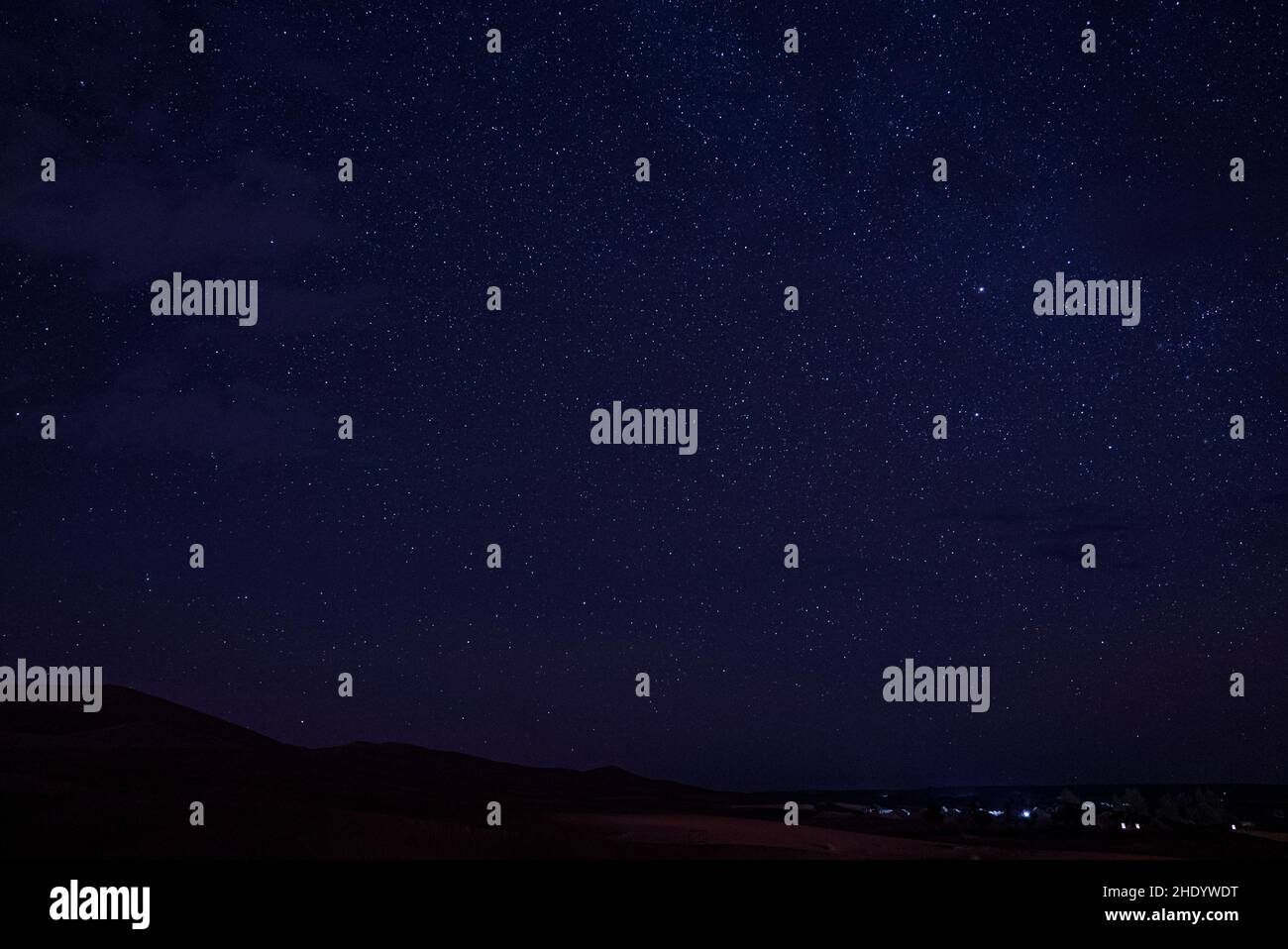 Amazing view of starry sky above desert landscape during night Stock ...