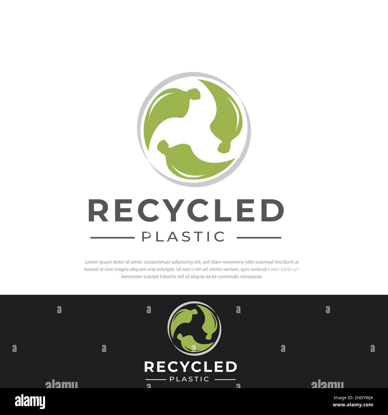 Plastic bottles in a circle, recycling symbol. recycled plastic ...