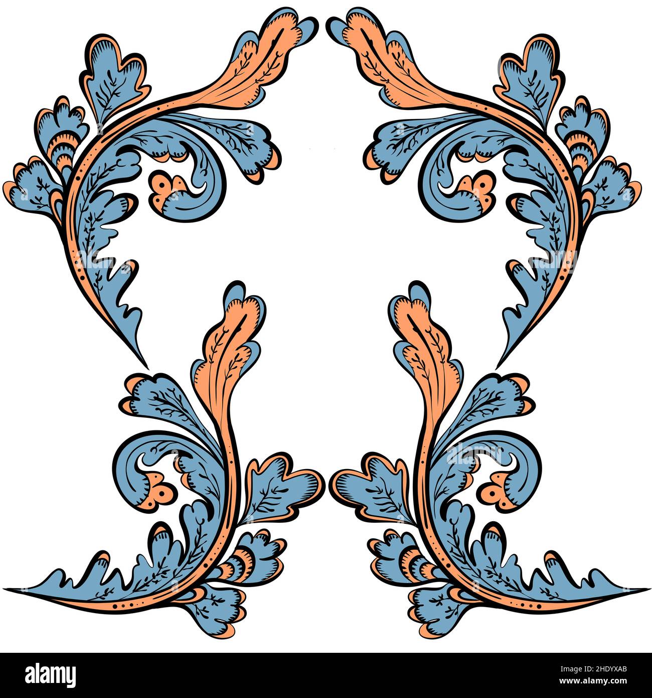 Orange paisley pattern hi-res stock photography and images - Alamy