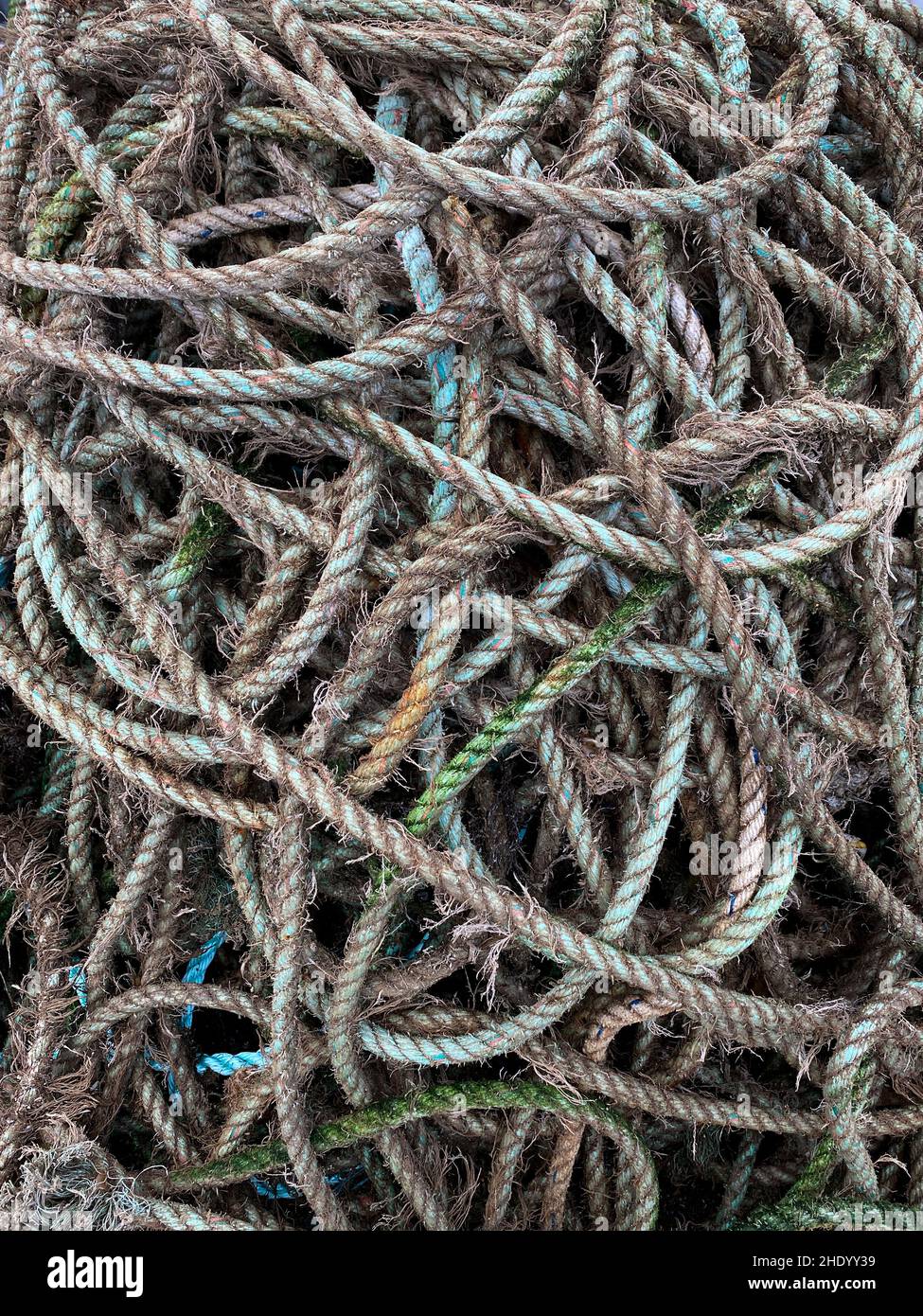 Background - Pile of old, weathered rope Stock Photo - Alamy