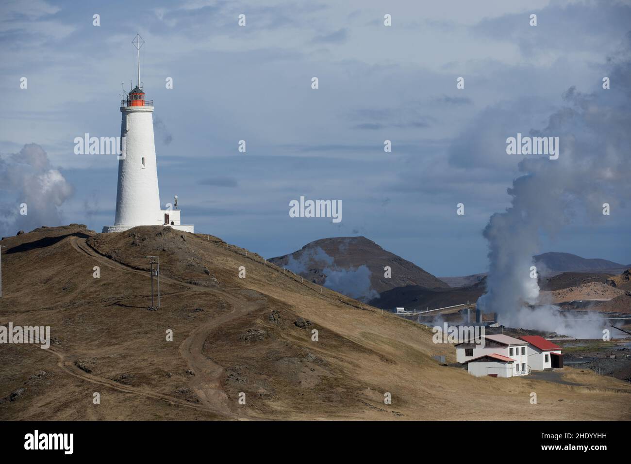 View of Reykjanesviti Lighthouse. The oldest lighthouse in Iceland ...