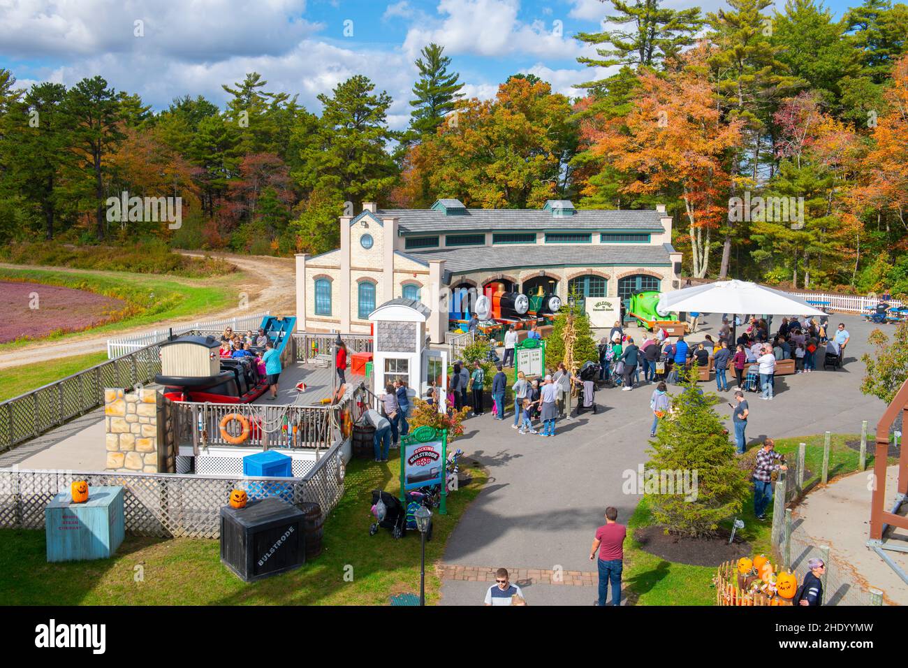 Aerial view of Tidmouth Sheds in Thomas Land USA in Edaville Family ...
