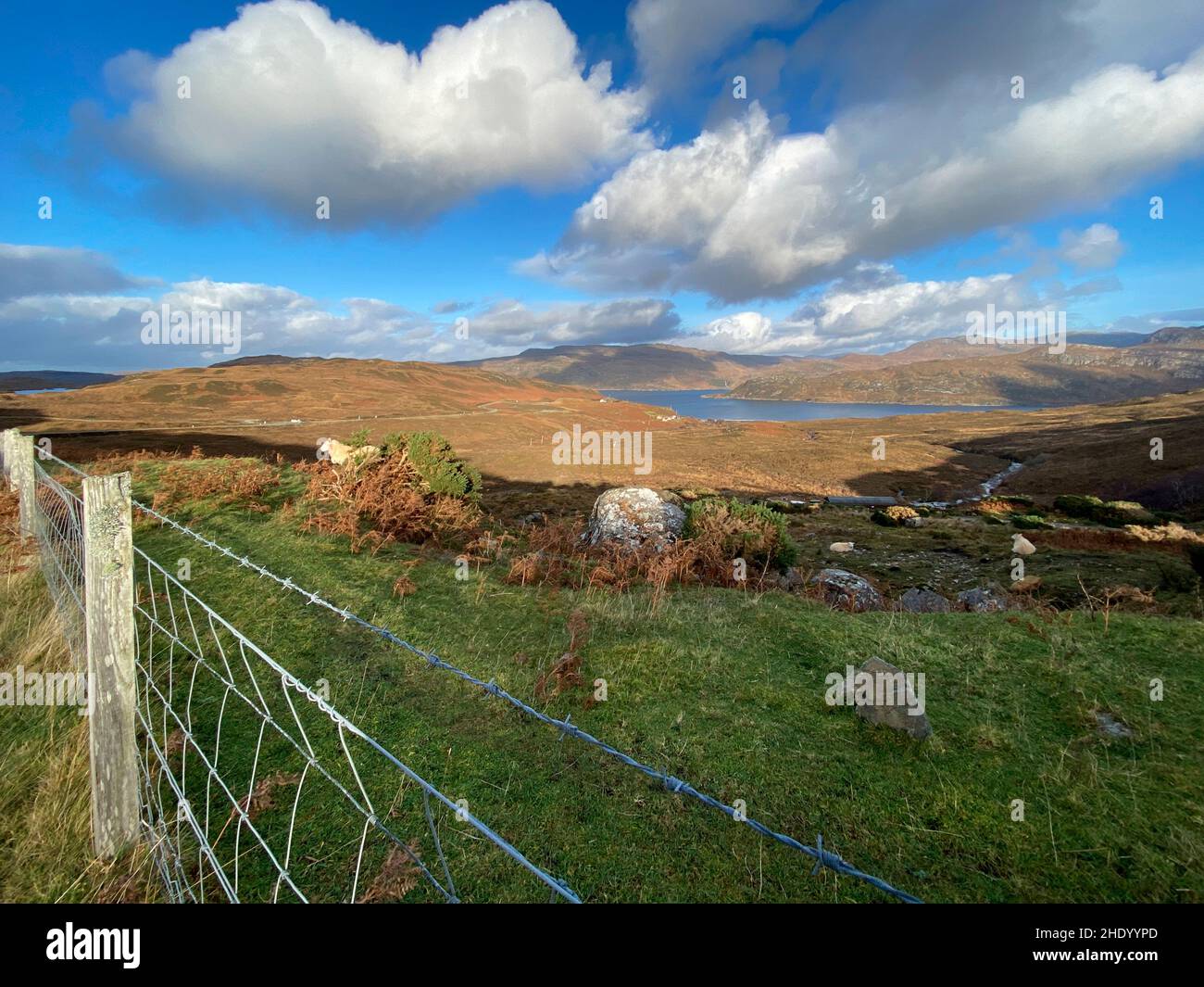 Loch Glendhu near Unapool in the Scottish Highlands Stock Photo - Alamy