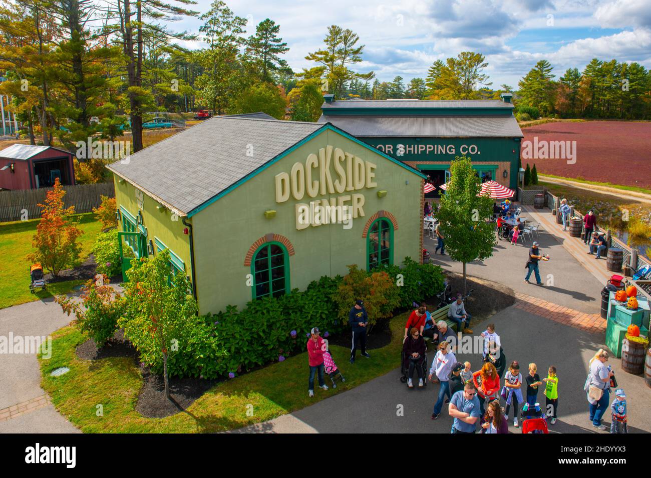 Aerial view of Thomas Land USA in Edaville Family Theme Park in town of ...