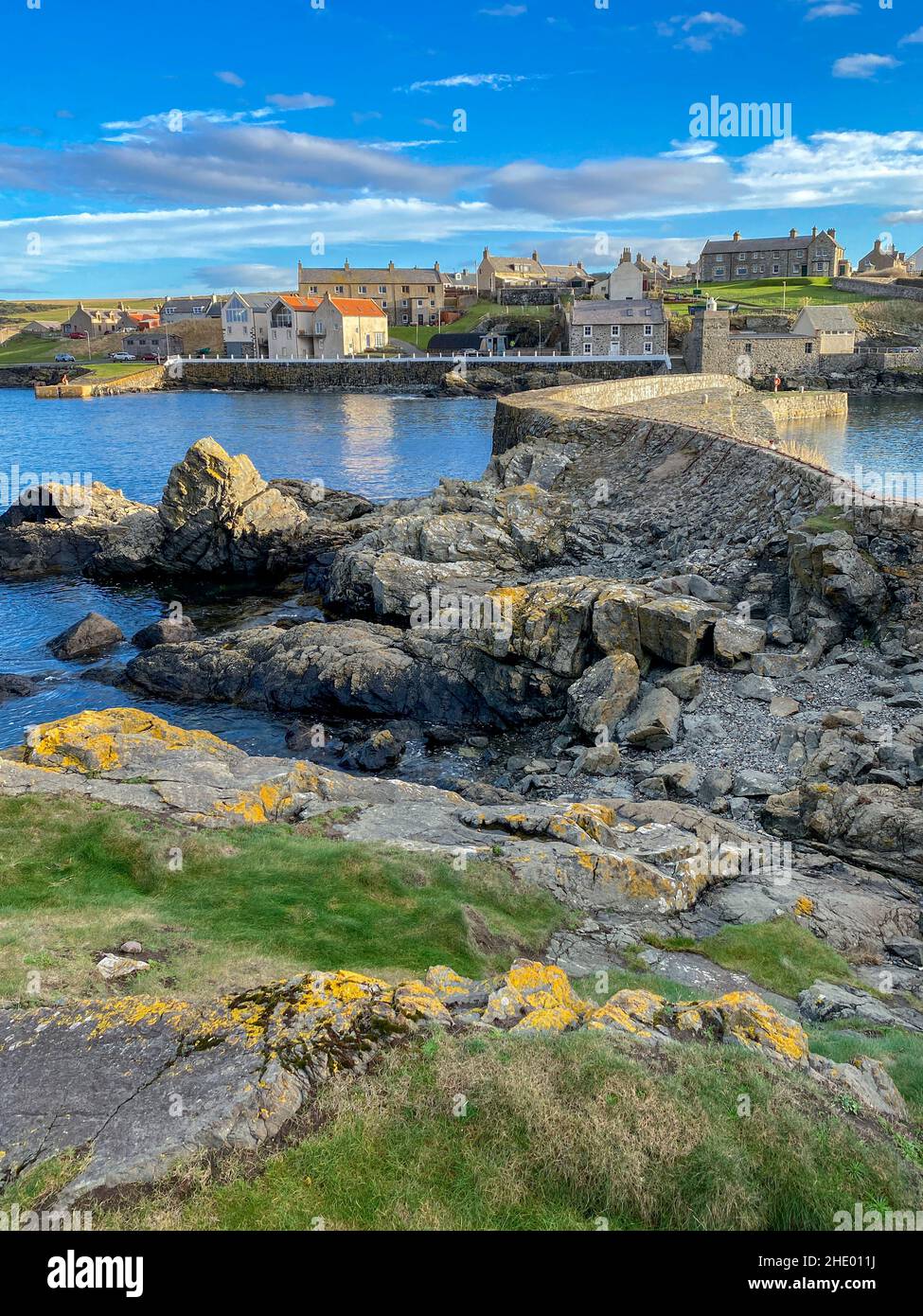 The harbor at Portsoy, a small coastal town in Aberdeenshire, Scotland ...