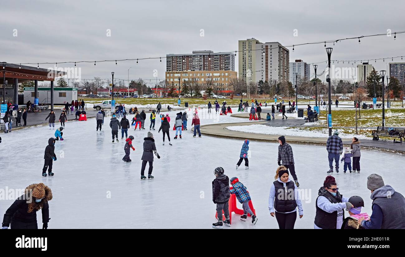Outdoor winter skating Stock Photo - Alamy