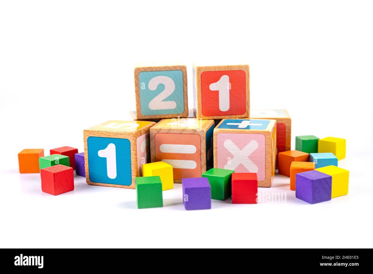 Math number colorful on white background, education study mathematics ...