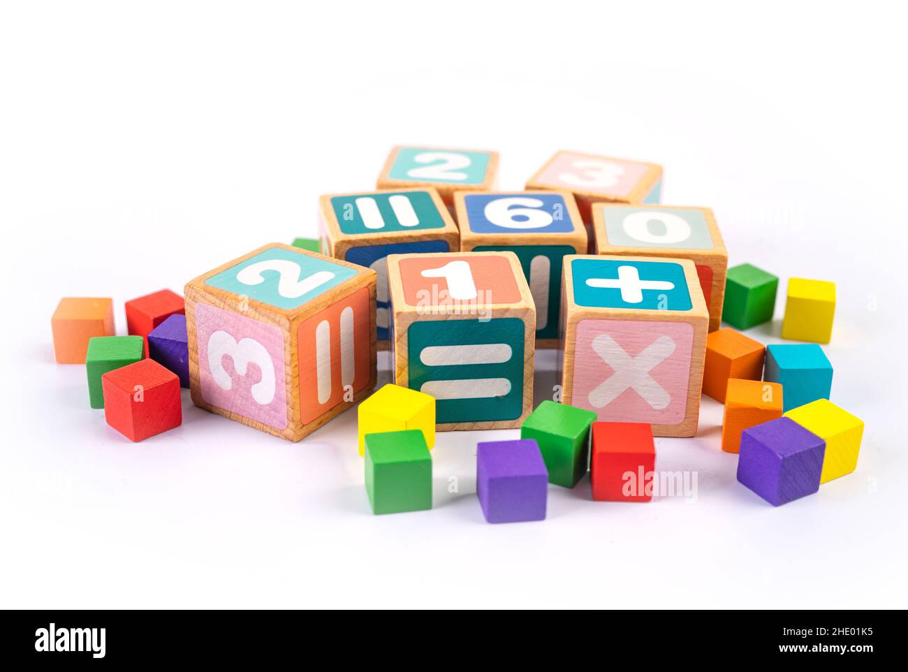 Math number colorful on white background, education study mathematics ...