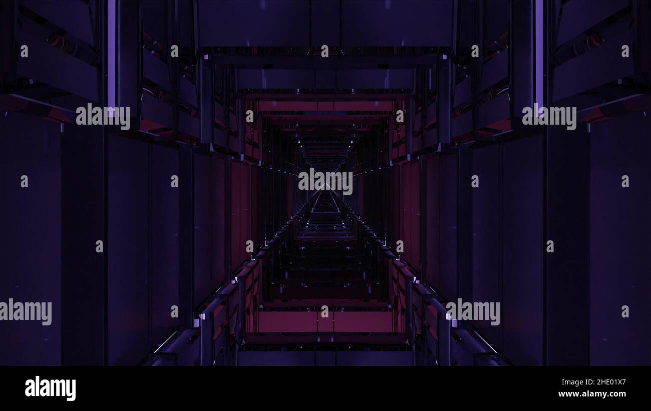 3d illustration of endless dark 4K UHD tunnel Stock Photo - Alamy