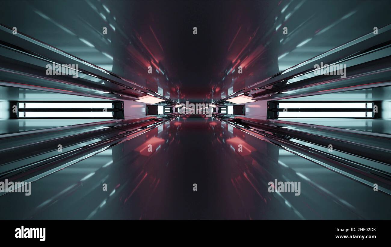 Reflective metal tunnel 4K UHD 3D illustration Stock Photo - Alamy