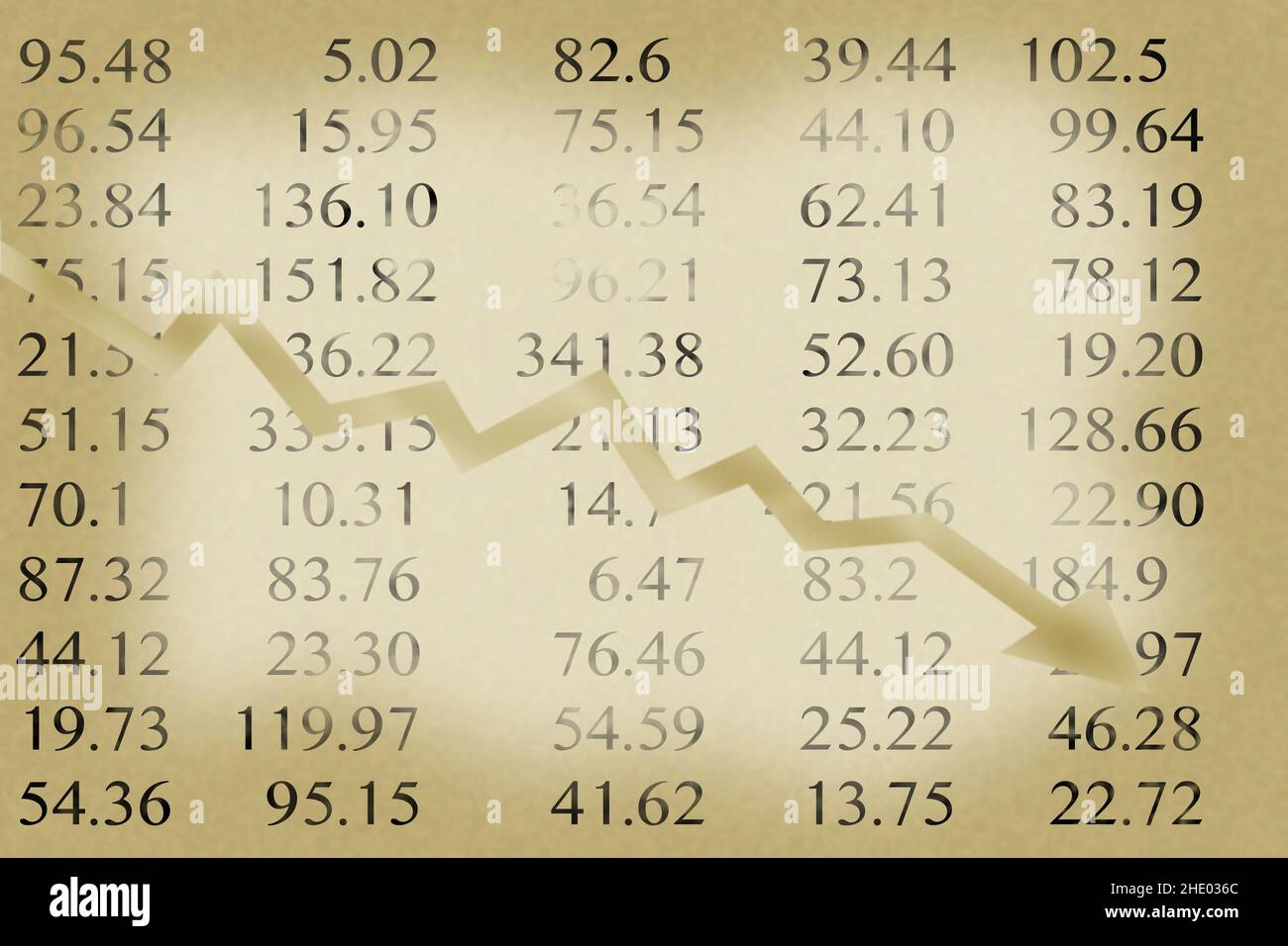 Economic crisis stock chart falling down business global concept Stock ...