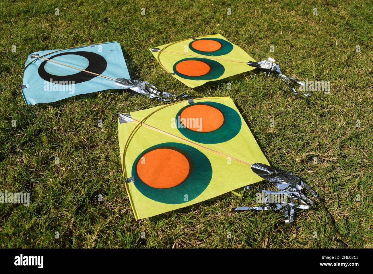 Sankranti kites patang flying outdoors. Colorful kites during kite ...