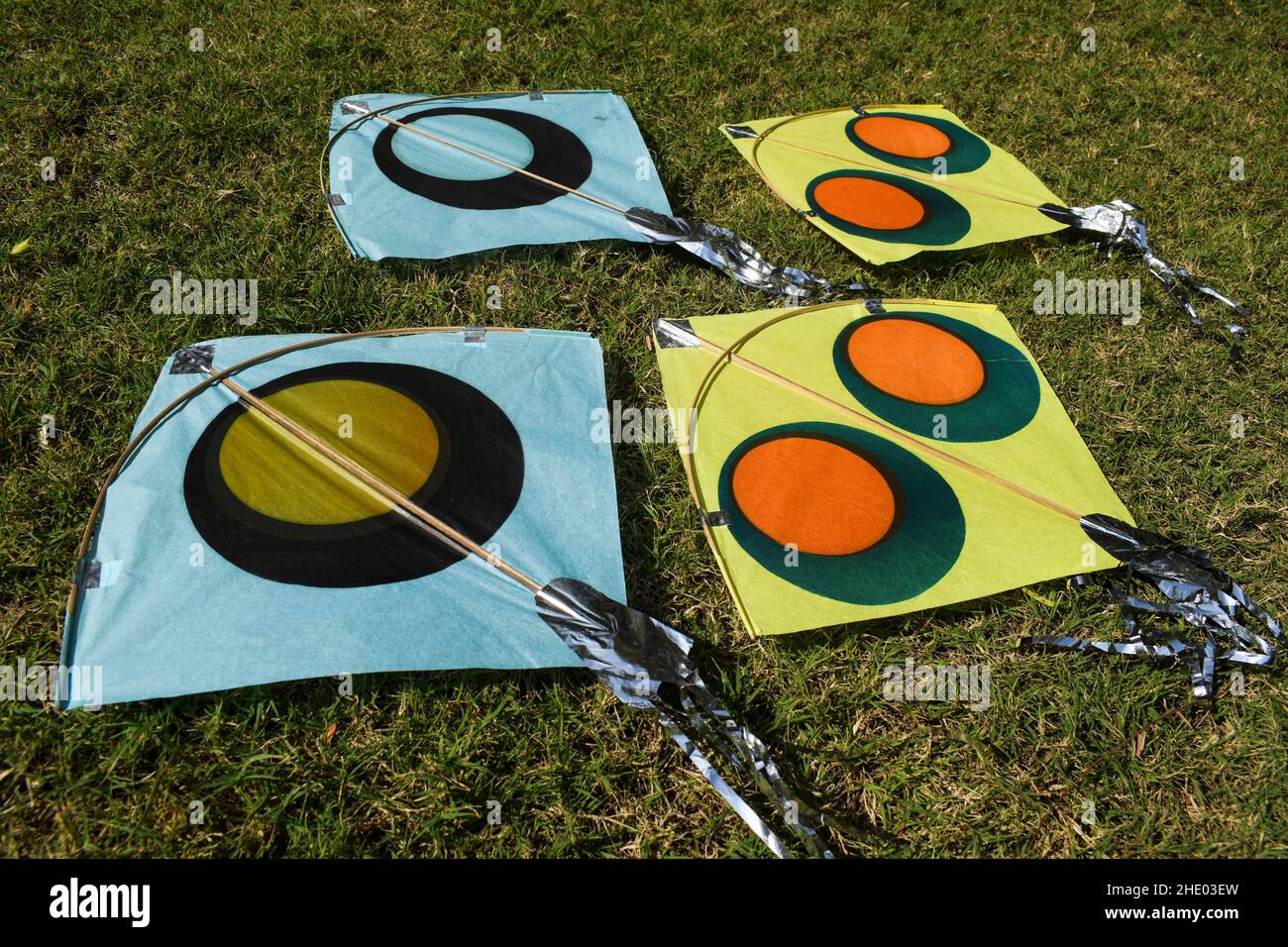 Sankranti kites patang flying outdoors. Colorful kites during kite ...