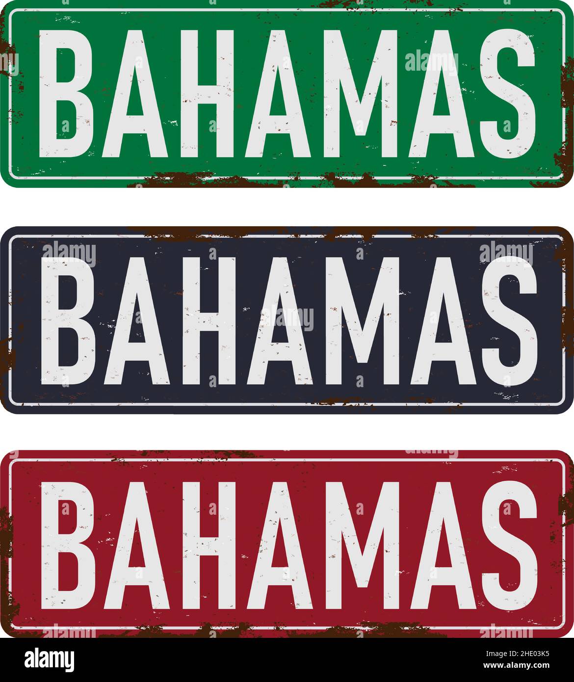 Bahamas road sign set isolated on white background Stock Vector Image ...