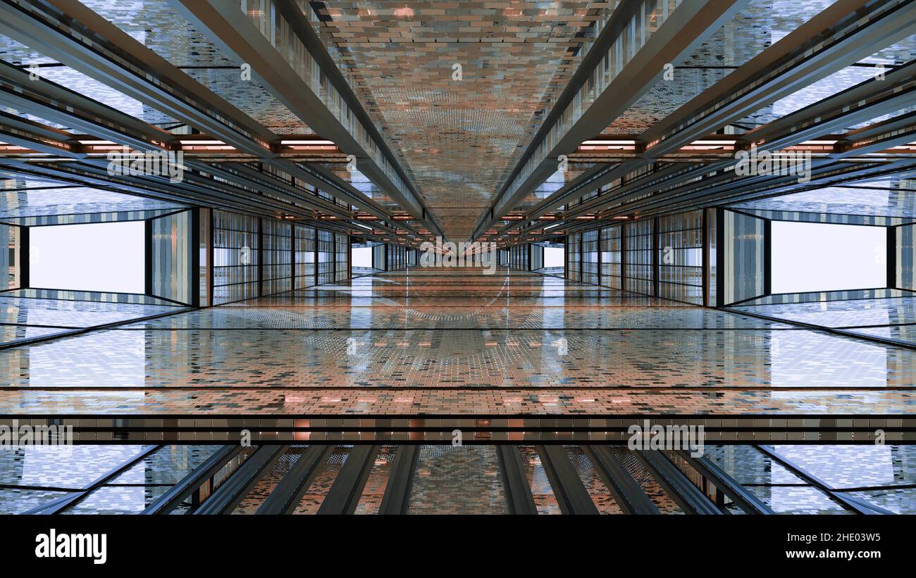 Spacious sci fi labyrinth 4K UHD 3D illustration Stock Photo - Alamy