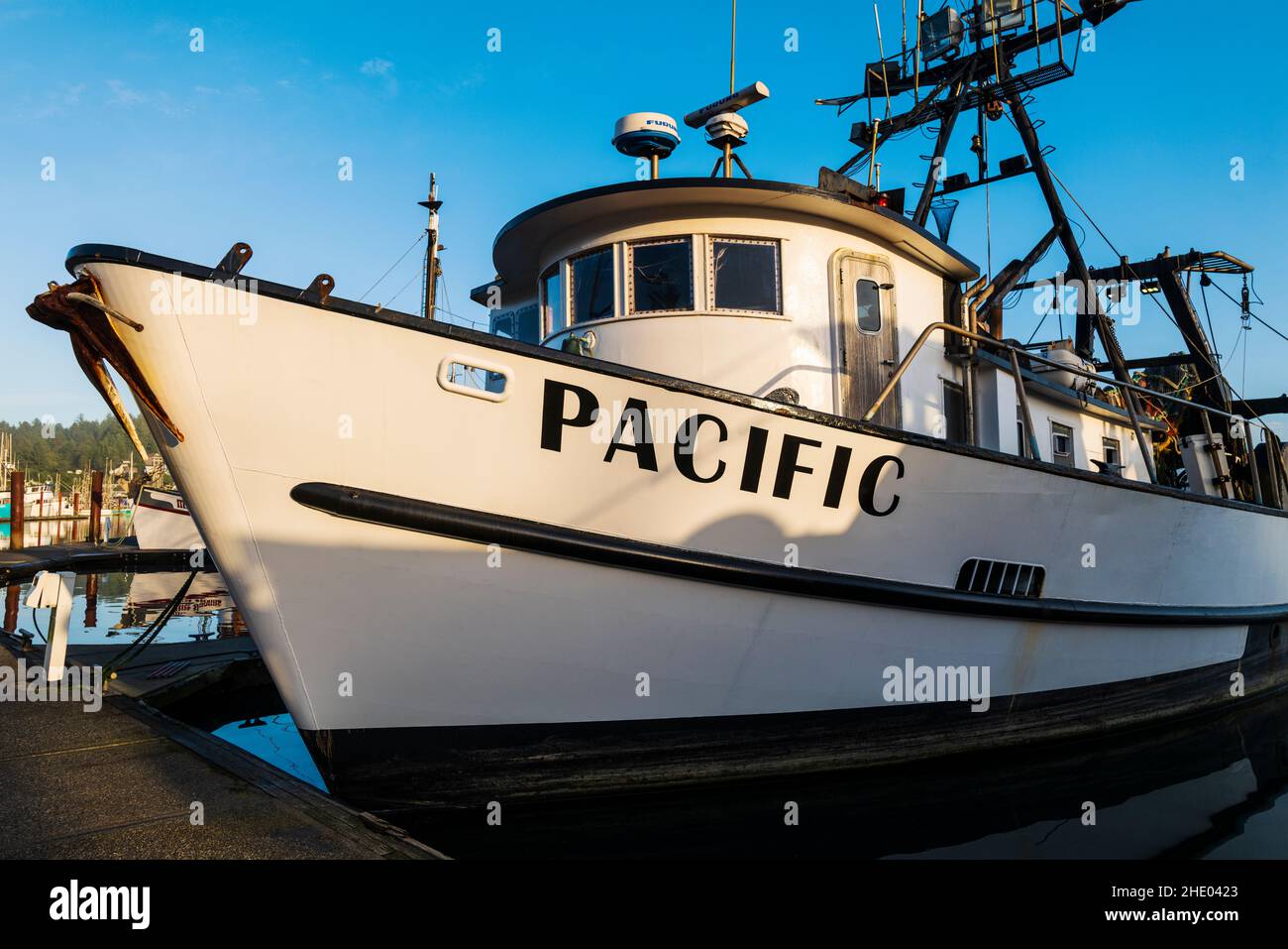 Fishing boats at dock; harbor; Newport; Oregon; USA Stock Photo - Alamy