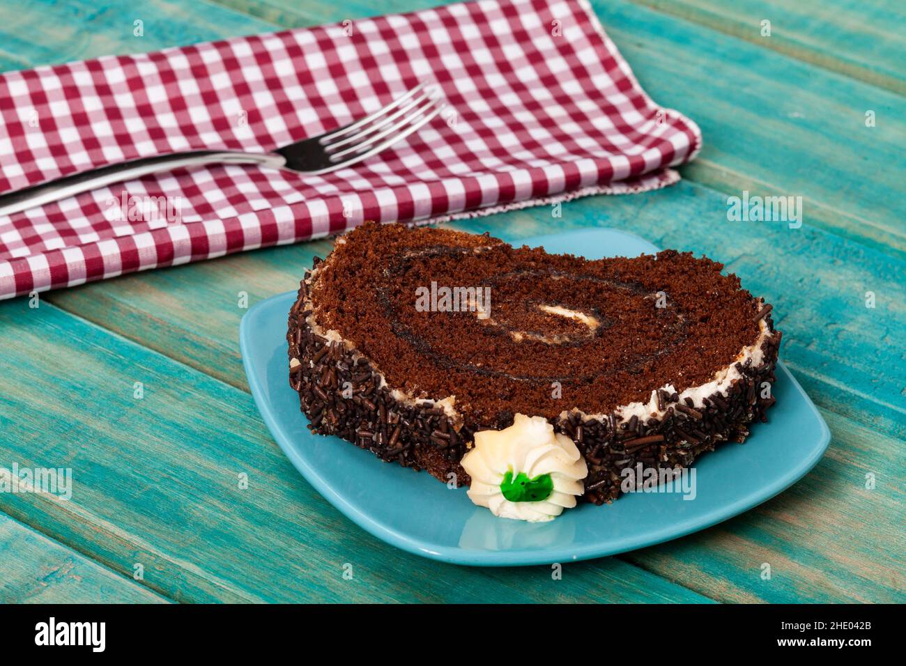 Tasty Sweet Chocolate Roll, Traditional Colombian Dessert Stock Photo ...