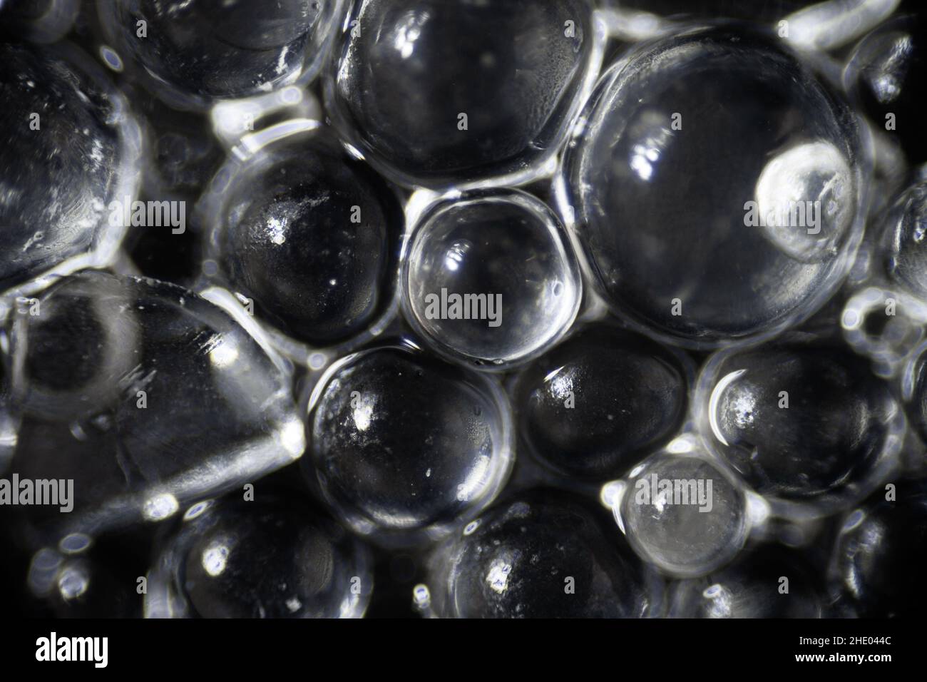 Silica gel for moisture control, absorbent particles under a light ...