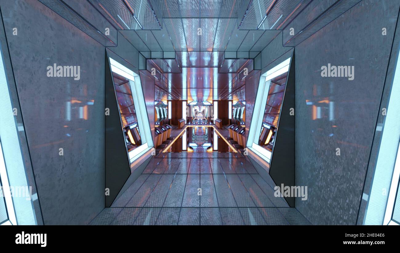 3D illustration of 4K UHD modern building hallway Stock Photo - Alamy