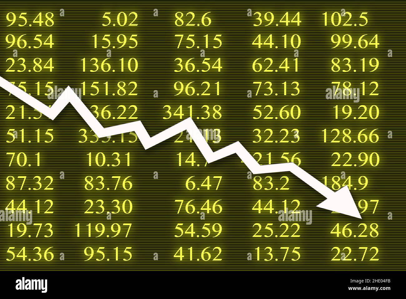 Economic crisis stock chart falling down business global concept Stock ...