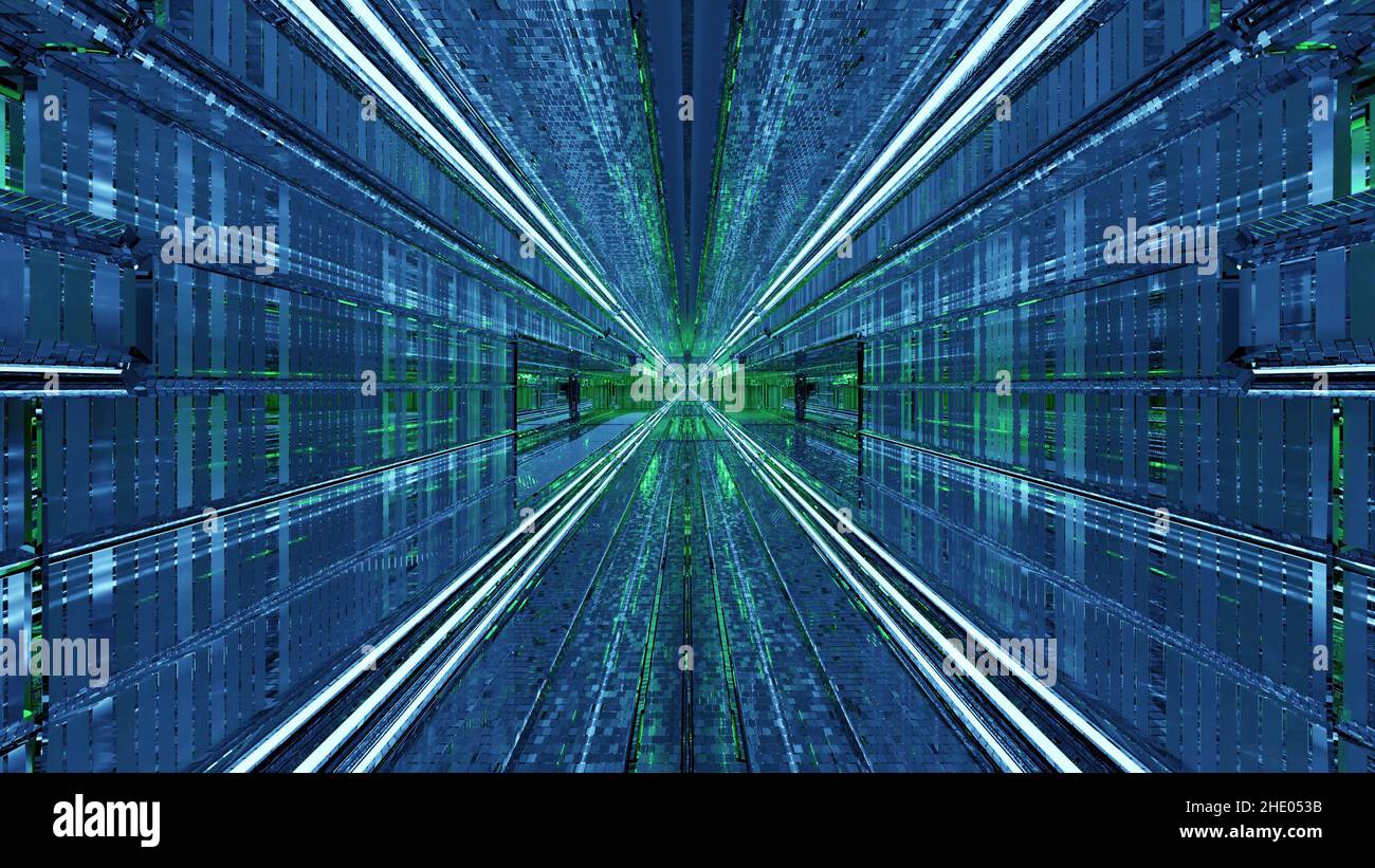 Sci fi endless corridor 4K UHD 3D illustration Stock Photo - Alamy