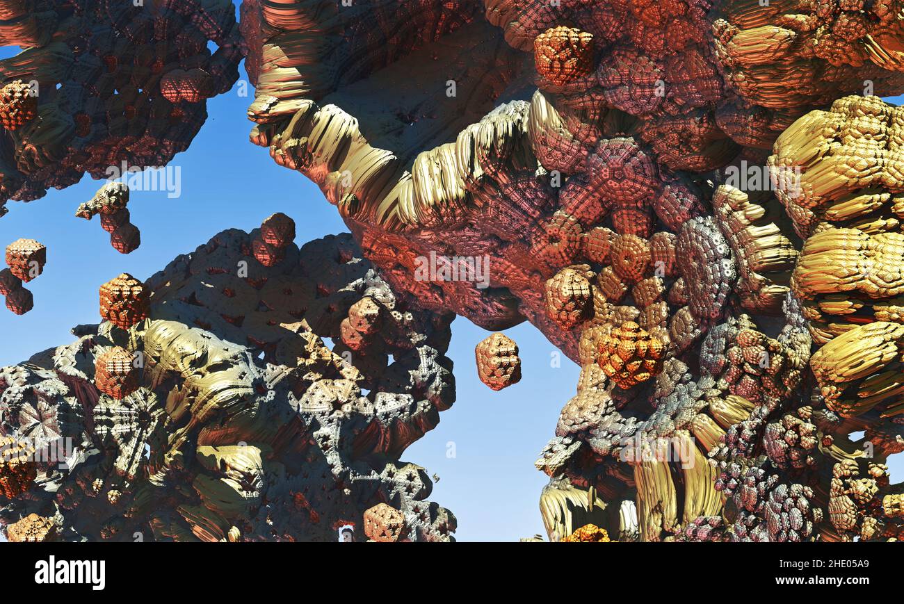 fantasy copper bronze fractal, surreal pattern, 3d rendered Stock Photo ...