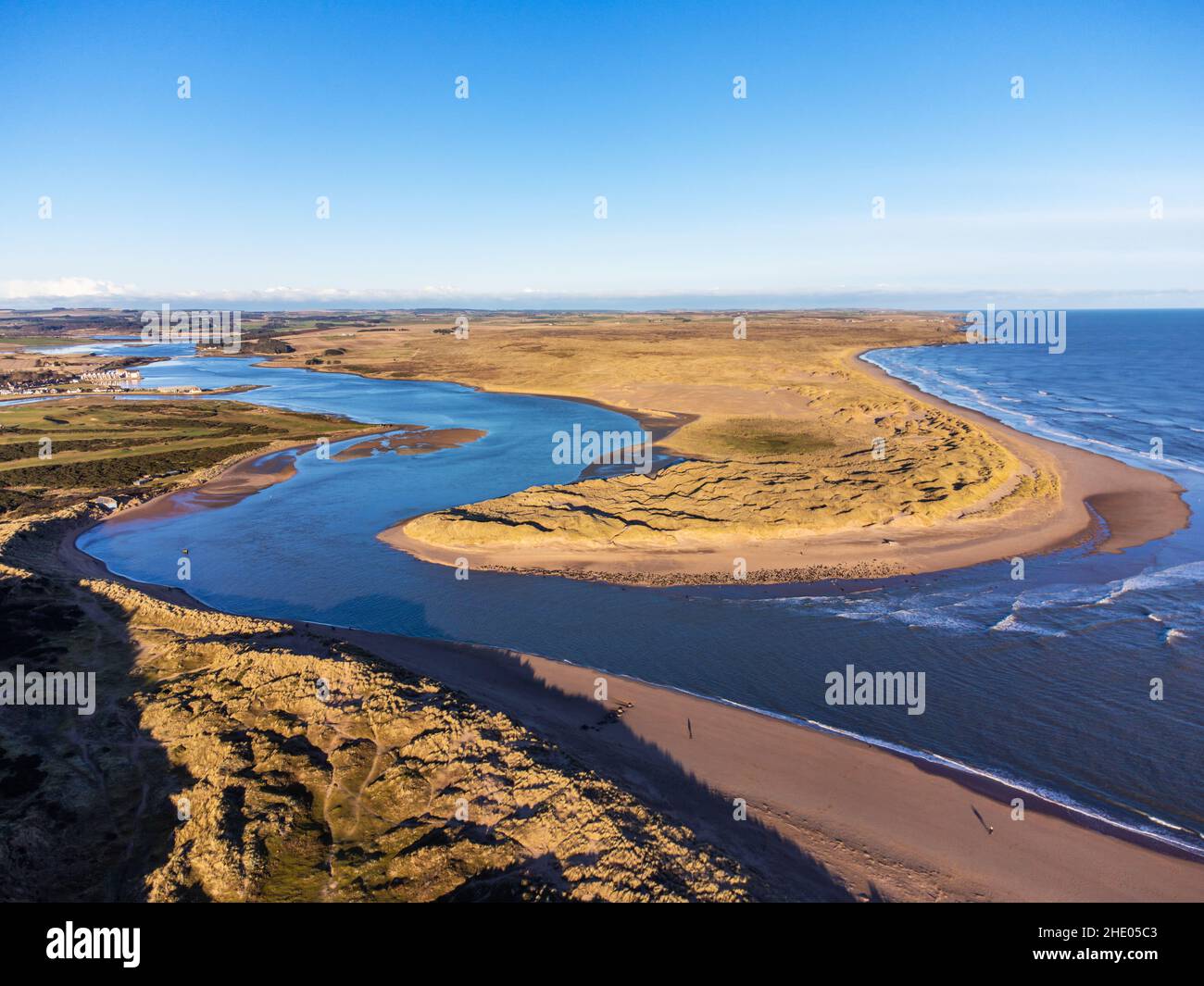 The Ythan Estuary of the River Ythan at Newburgh beach in Aberdeenshire ...