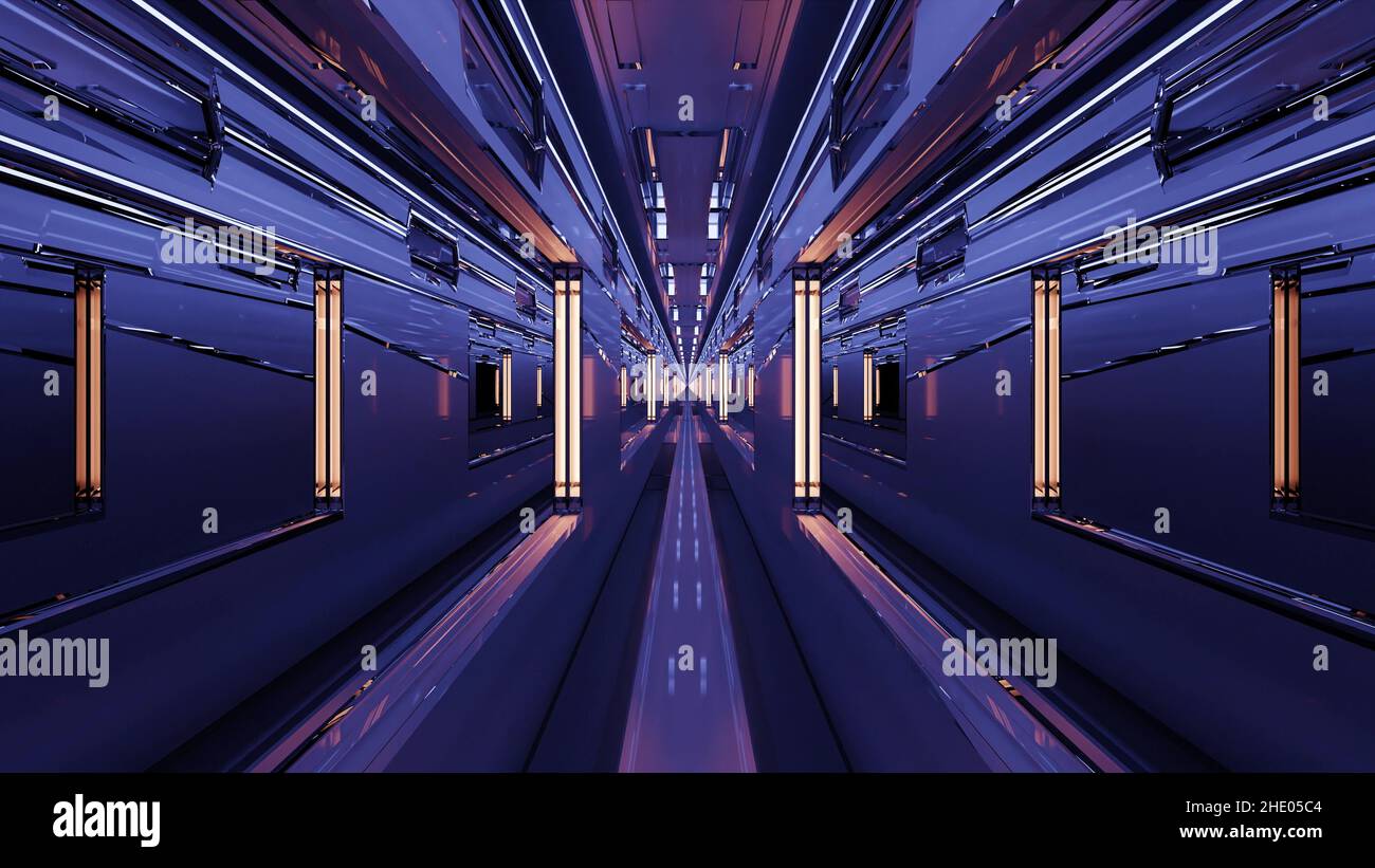 Bright lamps in symmetric labyrinth 4K UHD 3D illustration Stock Photo ...